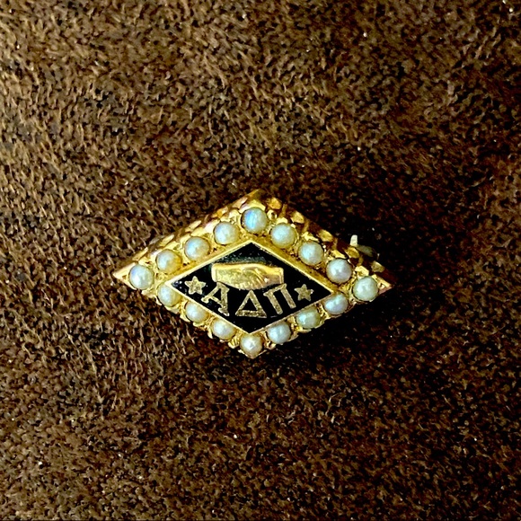 Jewelry | Vintage Alpha Delta Pi Pinbadge 1k Gold Pearls Wlfeo | Poshmark